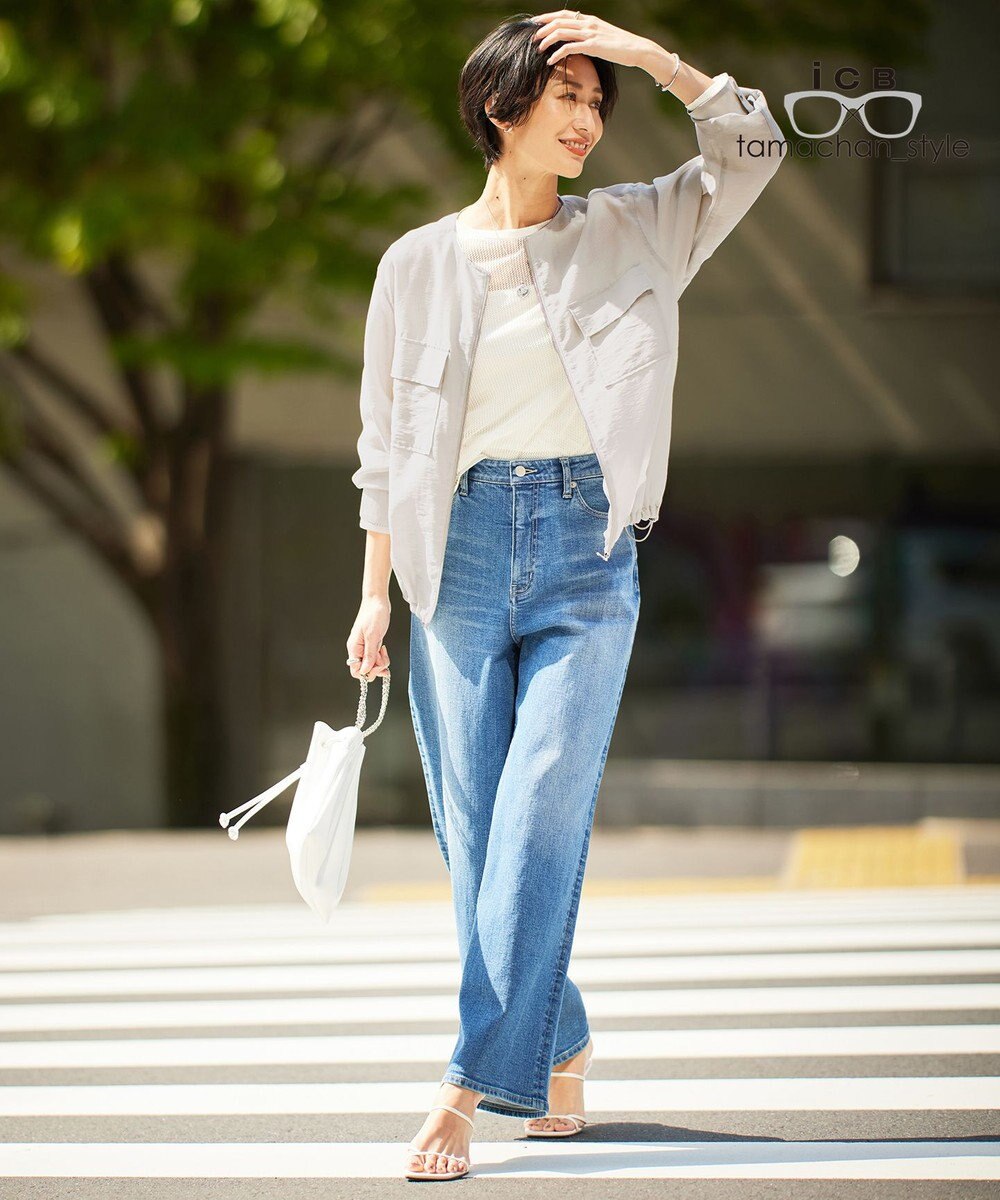 【ICB×tamachan_style コラボ】スタイルアップ ワイドデニム / ICB L | ファッション通販 【公式通販】オンワード・クローゼット