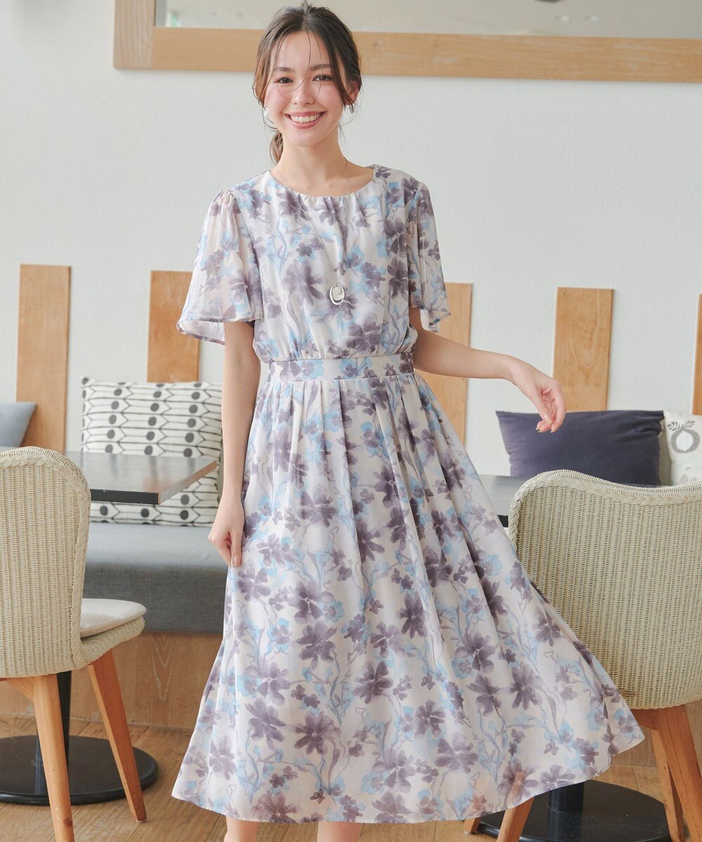 【小倉優子さん着用・洗える】大花柄シフォンワンピース / Tiaclasse L | ファッション通販 【公式通販】オンワード・クローゼット