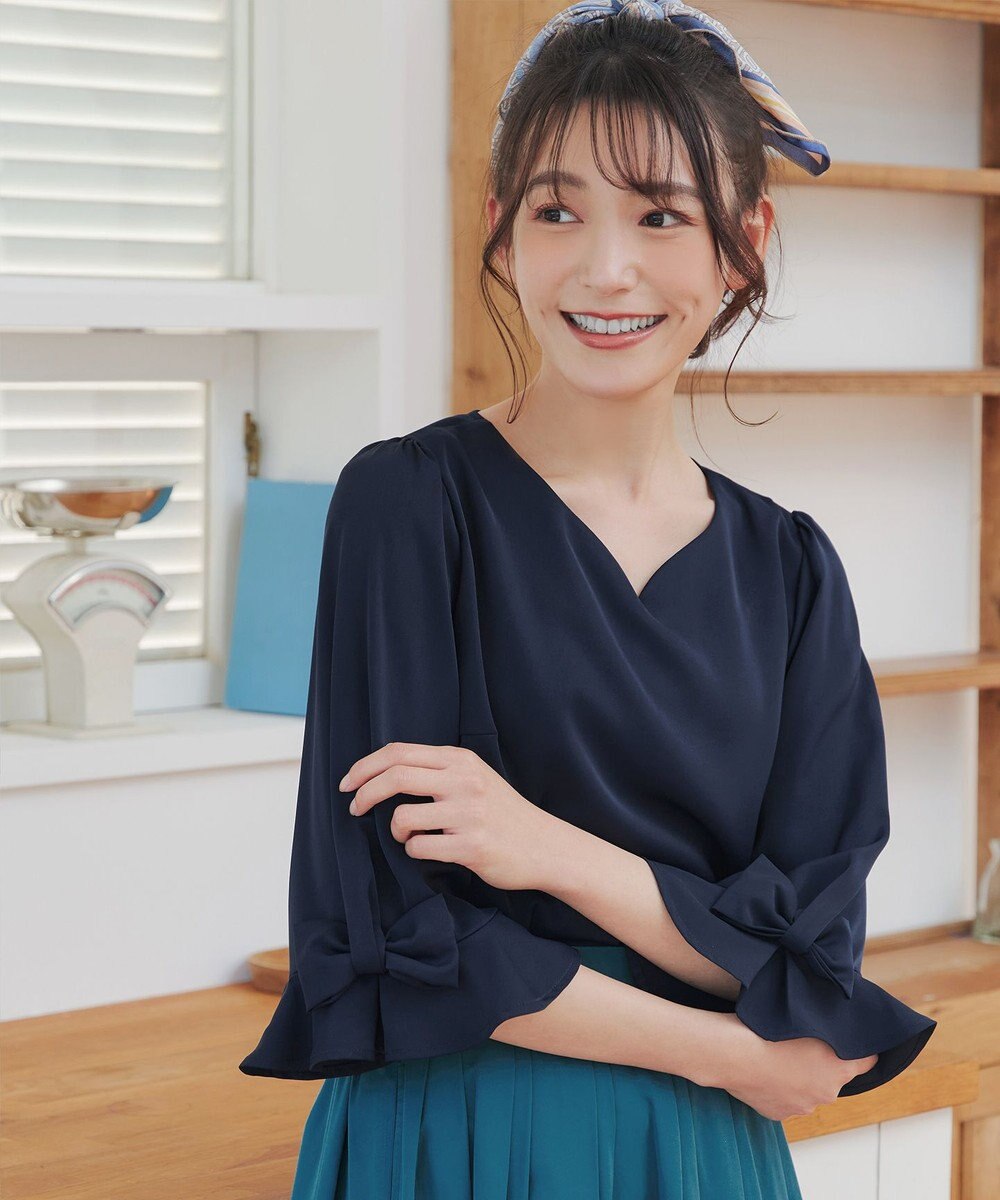 【洗える】リボンフレアスリーブブラウス / Tiaclasse L | ファッション通販 【公式通販】オンワード・クローゼット