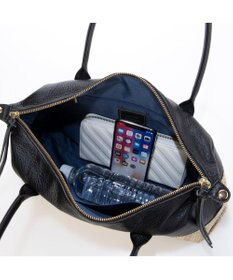 ペルケ perche / 雑材風×牛革付属横長ボストン / UNBILLION