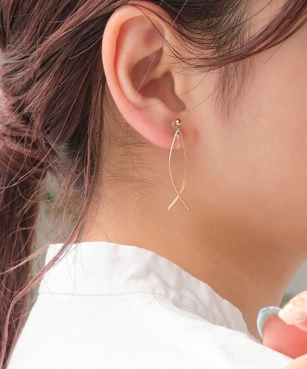 【K14GF】クロスラインスマートイヤリング / Phoebe | ファッション通販 【公式通販】オンワード・クローゼット